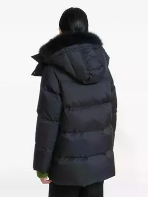 YVES SALOMON A-line Quilted Shearling-trimmed Jacket