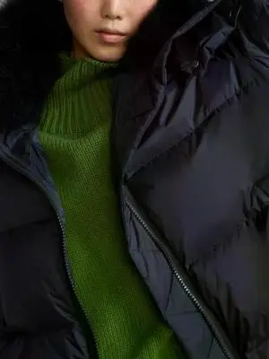YVES SALOMON A-line Quilted Shearling-trimmed Jacket