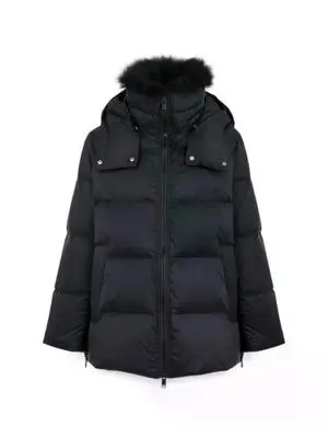 YVES SALOMON A-line Quilted Shearling-trimmed Jacket