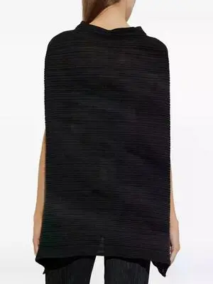 Issey Miyake Oversized Pleated Top - Black