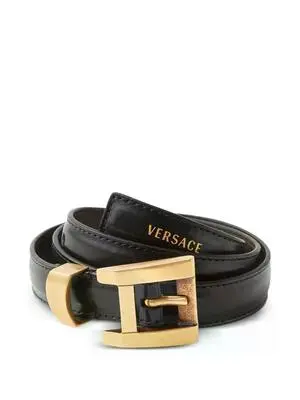 Versace Leather Belt 2 Cm - Black
