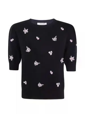 TWINSET Wool-blend Jumper With Floral Embroidery