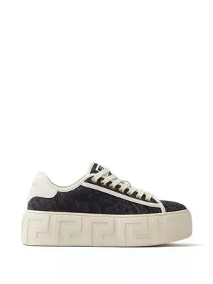 Versace Greca Jacquard Canvas Platform Trainers