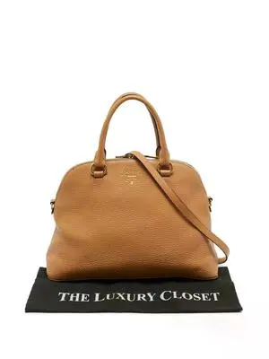 Prada Vitello Leather Dome Satchel Bag