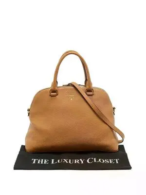 Prada Vitello Leather Dome Satchel Bag