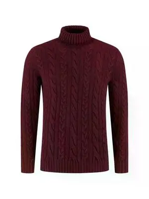Fedeli Cable-knit Roll-neck Sweater - Red