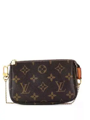 LOUIS VUITTON Pochette Accessoires Monogram Canvas Mini Clutch Bag - Brown
