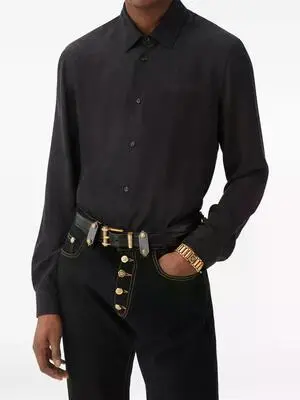 Versace Jacquard Silk Crêpe Satin Silk Shirt