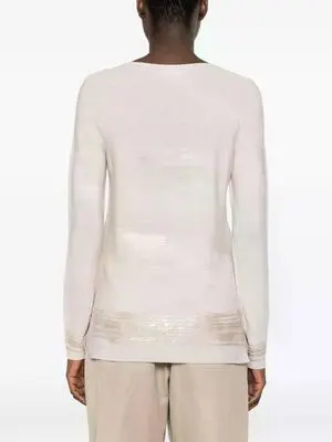 AROVESCIO Glitter-trim Boat-neck Sweater