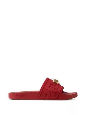 Versace La Medusa Rubber Sliders - Red