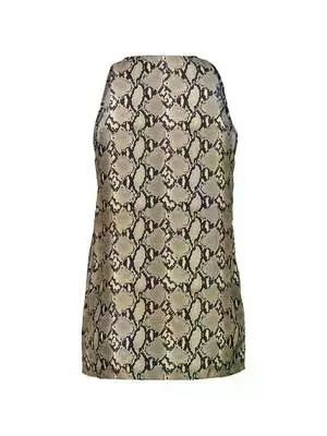 PAULA Snakeskin-print Silk Tank Top