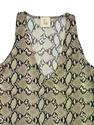 PAULA Snakeskin-print Silk Tank Top