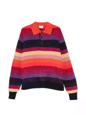 Drole De Monsieur Chenille Striped Sweater - Purple