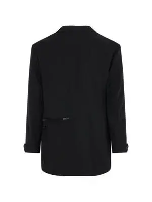 Yohji Yamamoto Wool Zip-detail Notch-lapel Jacket