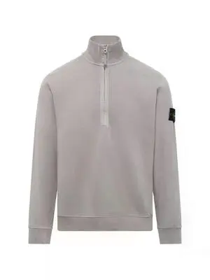 Stone Island Brushed Organic-cotton Fleece Sweatshirt - Grey