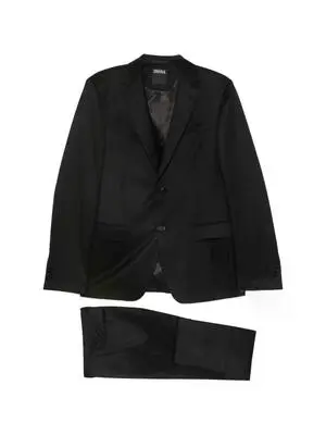 Zegna Single-breasted Wool Suit - Black