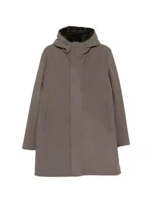 Herno Faux-fur Trim Hooded Coat - Grey