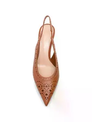 GIANVITO ROSSI Perforated Leather Slingback Pumps