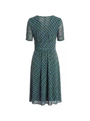 Diane Von Furstenberg Koren Geometric-print Ruched Midi Dress
