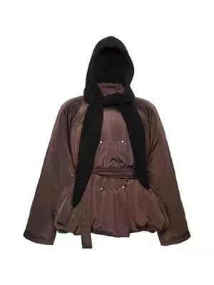 Magda Butrym Belted Hooded Bomber Jacket