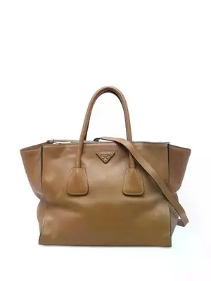 Prada Glace Calf Twin Pocket Double Handle Satchel