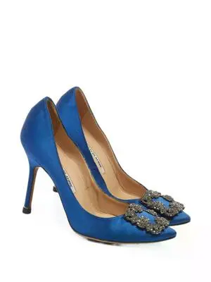 Manolo Blahnik Hangisi Buckle Heeled Pumps