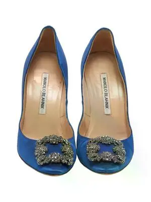 Manolo Blahnik Hangisi Buckle Heeled Pumps