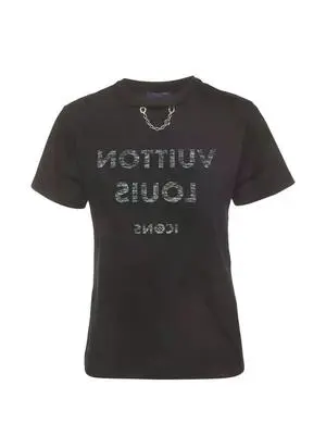 LOUIS VUITTON Reversed-logo Graphic-print Crewneck T-shirt