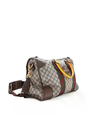 Gucci Neo Vintage Web Duffle Bag Gg Coated Canvas Medium Travel Bag