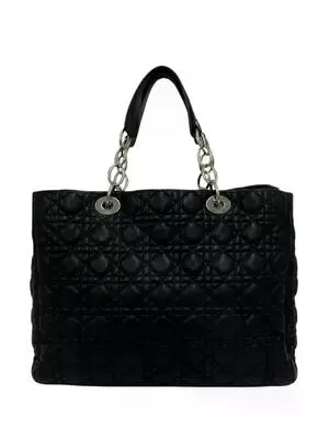 Dior 2000-2015 Cannage Soft Shopper Tote Bag - Black