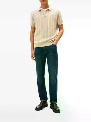 Tommy Hilfiger Vertical-stripe Knitted Polo Shirt - Neutrals
