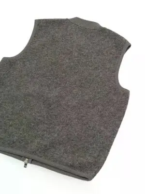 Universal Works Zip-up Ribbed-collar Waistcoat - Grey
