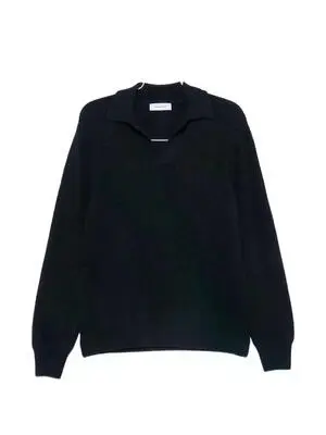 GRAN SASSO Ribbed-knit Polo-collar Sweater - Blue