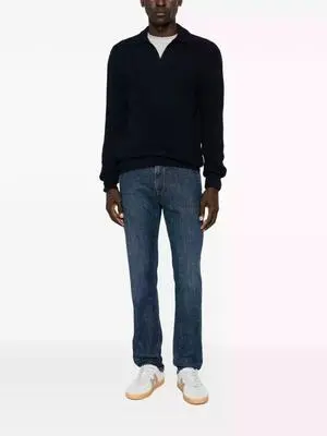 GRAN SASSO Ribbed-knit Polo-collar Sweater