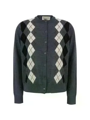 SEMICOUTURE Diana Argyle-pattern Virgin Wool Cardigan