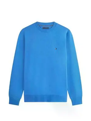 Tommy Hilfiger Terry Embroidered-logo Crew-neck Sweater - Blue