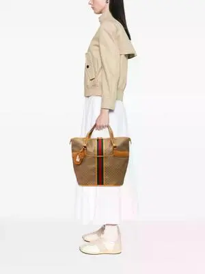 Gucci 20th Century Micro Gg Supreme Web Tote Bag - Brown