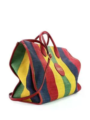 Gucci Baiadera Striped Canvas Tote Bag