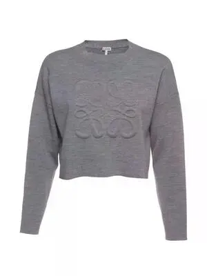 Loewe Anagram Cropped Sweater - Grey