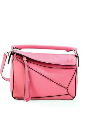 Loewe Leather Puzzle Mini Cross Body Bag - Pink