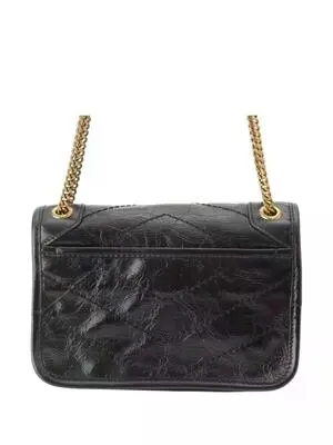 Saint Laurent Crinkled Calfskin Niki Shoulder Bag - Black