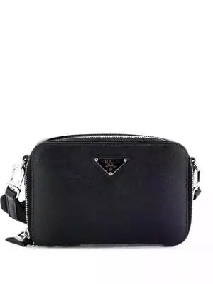 Prada Brique Camera Saffiano Leather Mini Crossbody Bag - Black