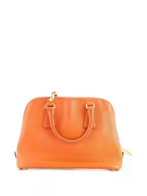 Prada Promenade Bag Saffiano Leather Small Satchel - Orange