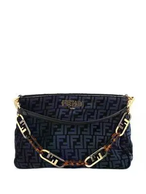 Fendi Zucca Chenille Hobo Bag - Blue