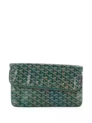 Goyard Saint Marie Coated Canvas Clutch Bag - Green