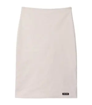 Miu Miu Stretch-poplin Midi Skirt - Neutral