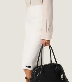 Miu Miu Stretch-poplin Midi Skirt