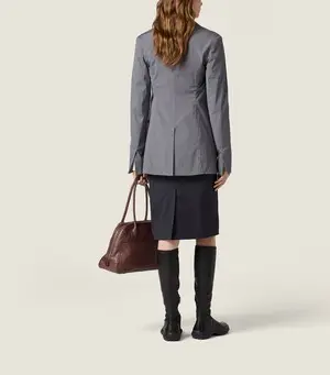 Miu Miu Stretch-poplin Midi Skirt