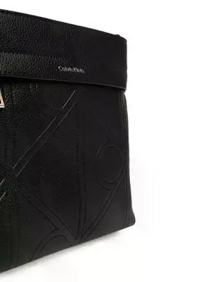 Calvin Klein Embossed Messenger Bag - Black