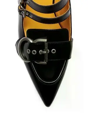 LILI CURIA Astrid Buckle-detail Pointed-toe Mules